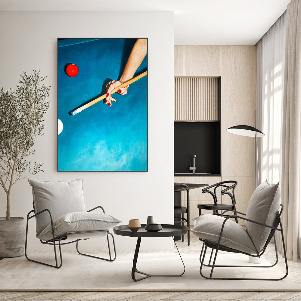 Pool Table |Wall Art Print Framed Canvas Poster – Eucalypt Art Group